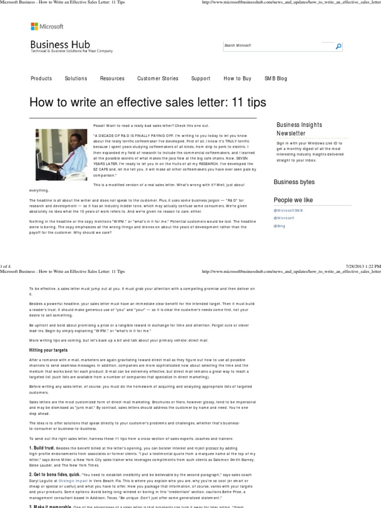 How To Write An Effective Sales Letter - 11 Tips | PDF | Direct ...