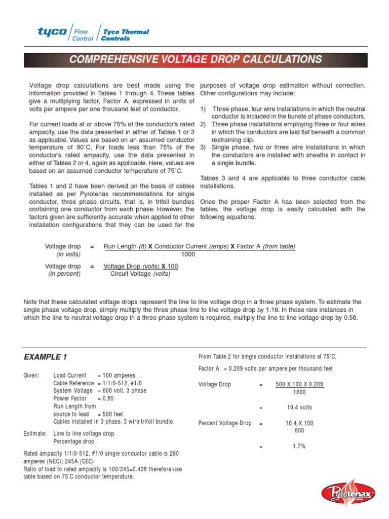 Voltage Drop Calculation | PDF