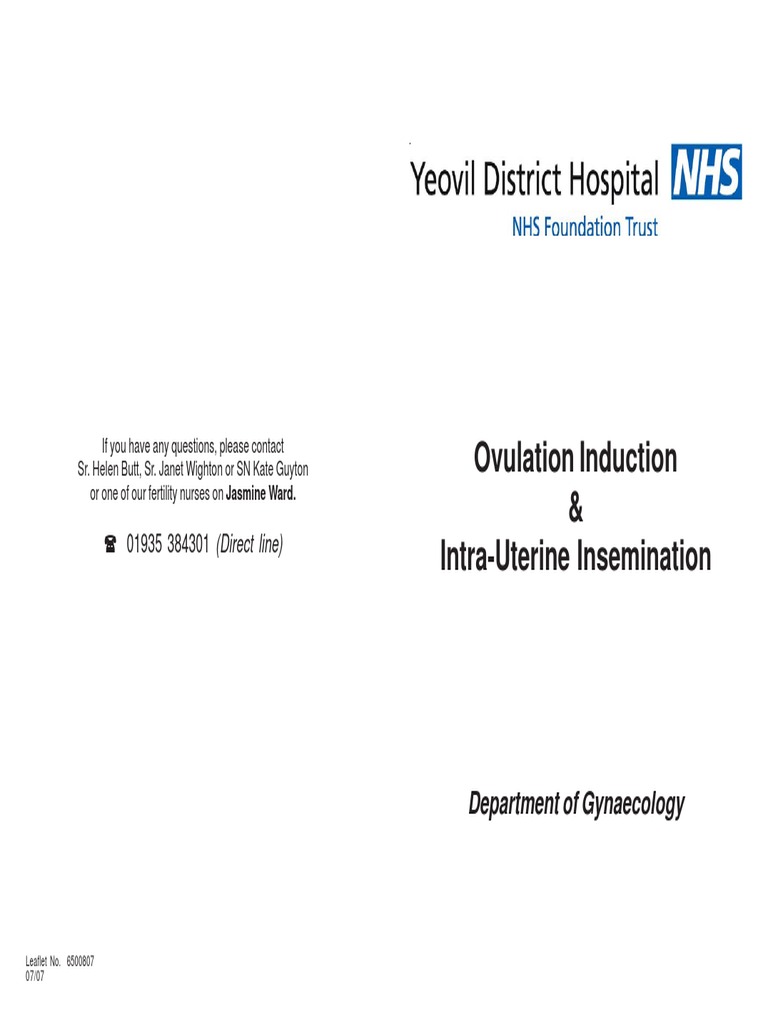 Ovulation Induction and IUI Guide | PDF | Human Chorionic Gonadotropin ...