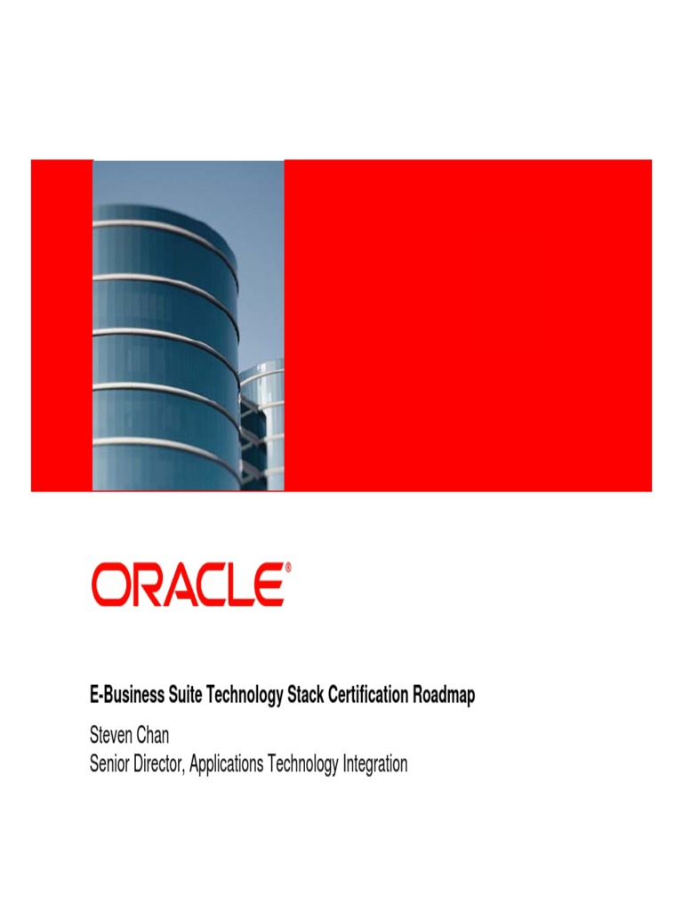 E Business Suite Technology Stack Certification Roadmap Pdf Oracle Database Web Browser