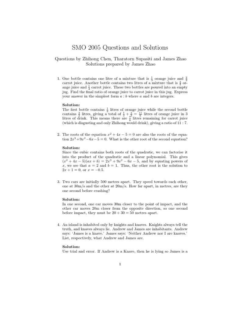 2005 SMO Questions Solutions | PDF | Circle | Area
