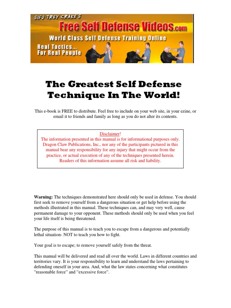 The Greatest Self Defense Technique in The World | PDF