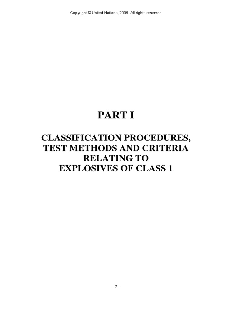 Classification Procedures, Test Methods and Criteria Relating To ...
