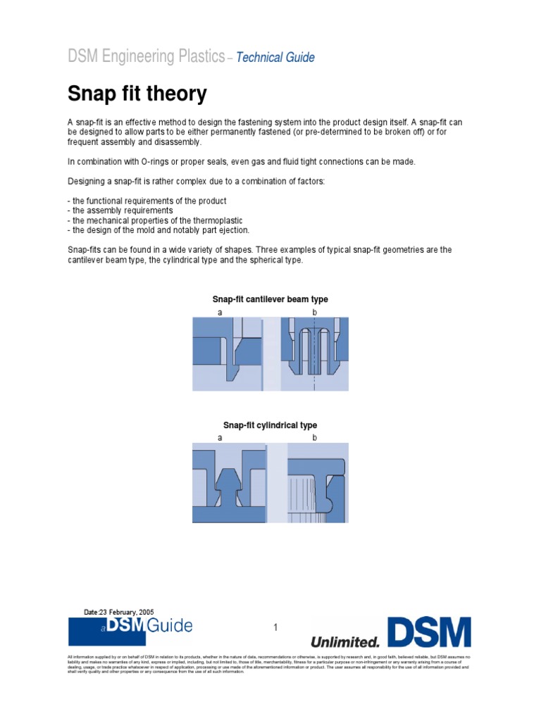 Design Considerations for Snap-Fit Connections in Thermoplastic Parts ...