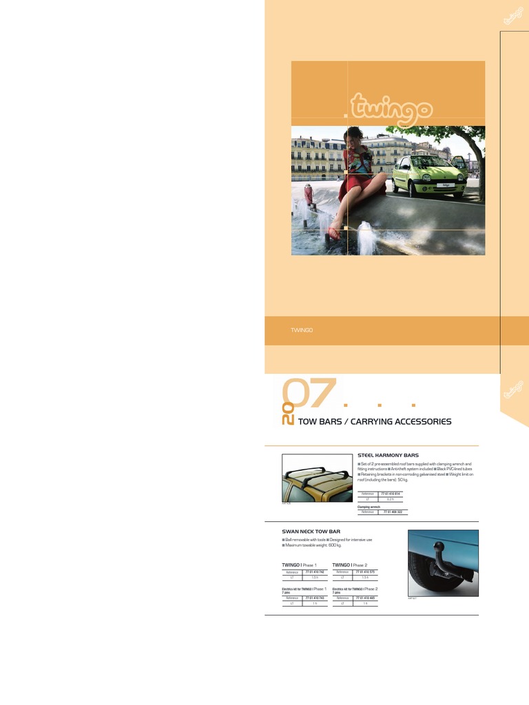 Twingo Accessories 2007 (English) | PDF | Trunk (Car) | Automotive Industry