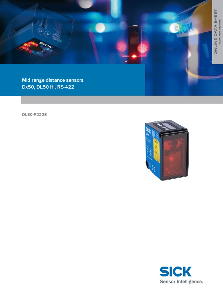 Laser Distance Sensor Datasheet DL50-P2225 | PDF | Sensor | Laser