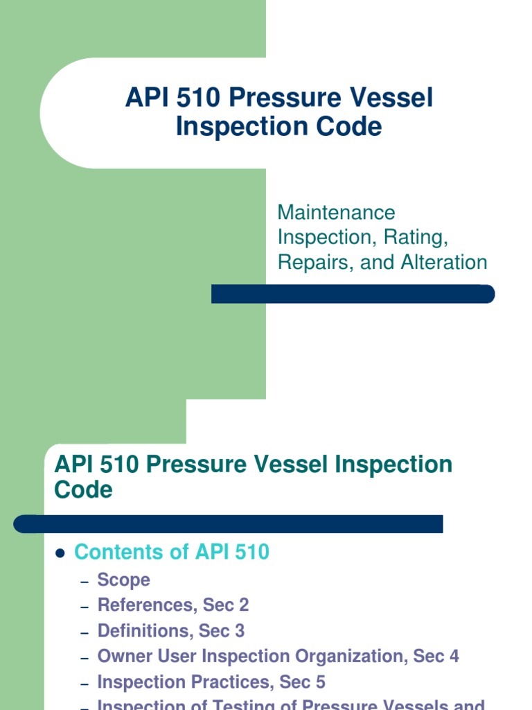 API 510 Pressure Vessel Inspection