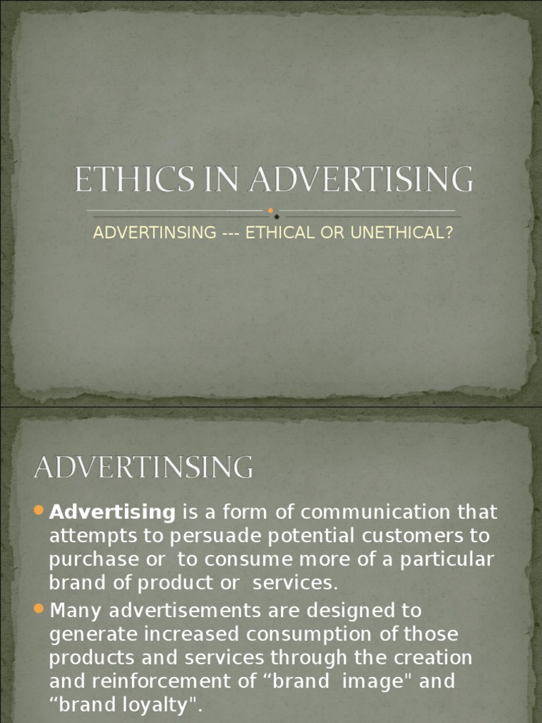 Ethics in Advertising | PDF | Advertising | Brand