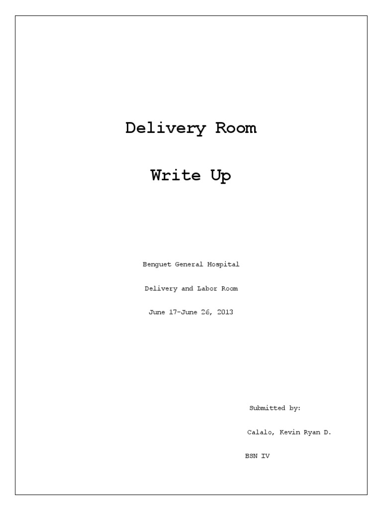 Delivery Room Write Up | PDF | Uterus | Childbirth