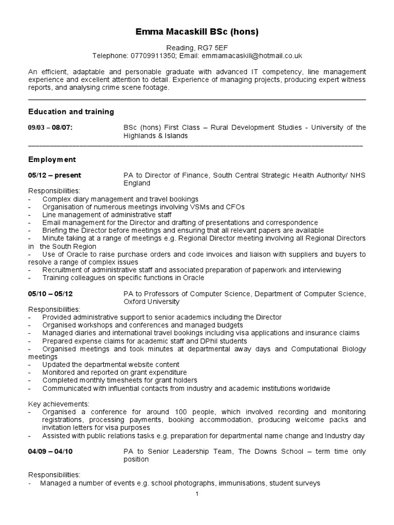 CV Emma Macaskill | PDF | Adobe Systems | Software