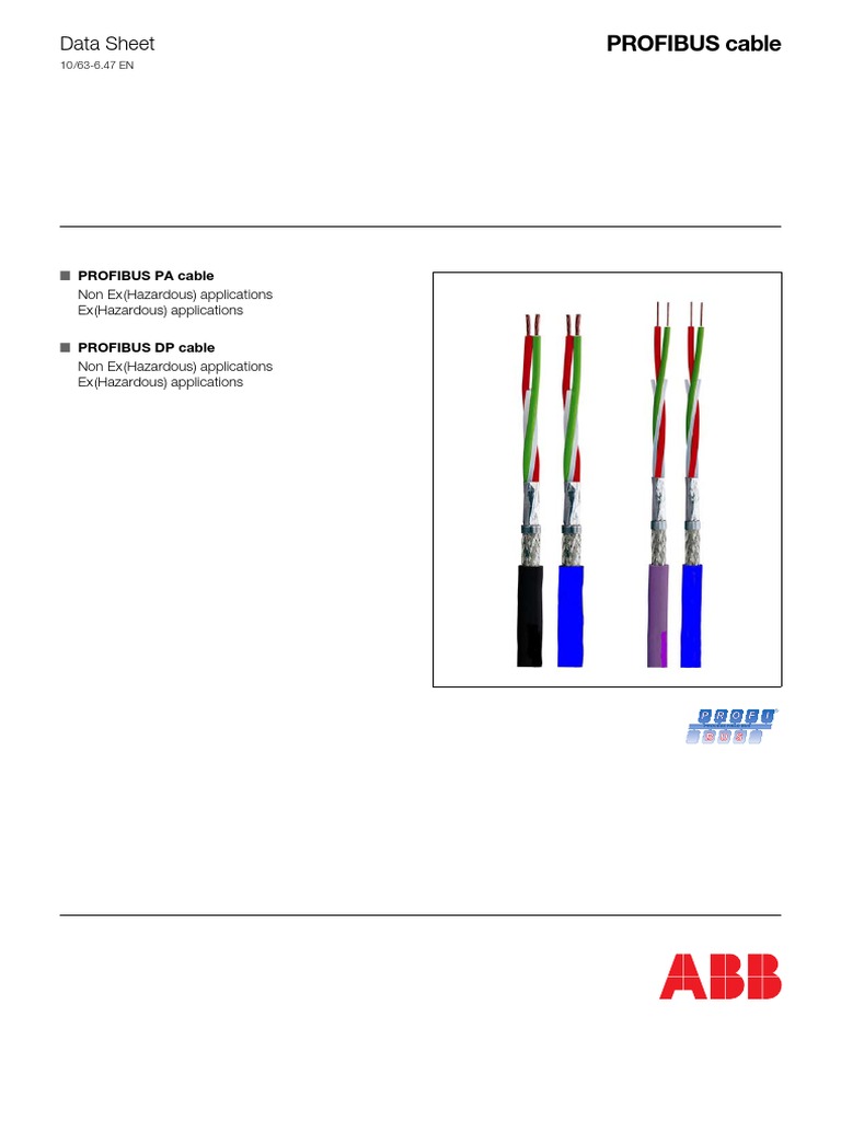 Data Sheet PROFIBUS Cable | PDF | Cable | Power Supply