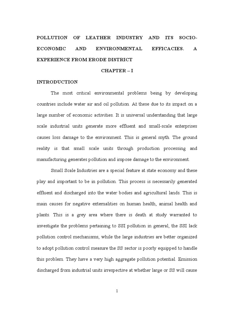 Leather Industry Pollution Impact | PDF | Leather | Pollution