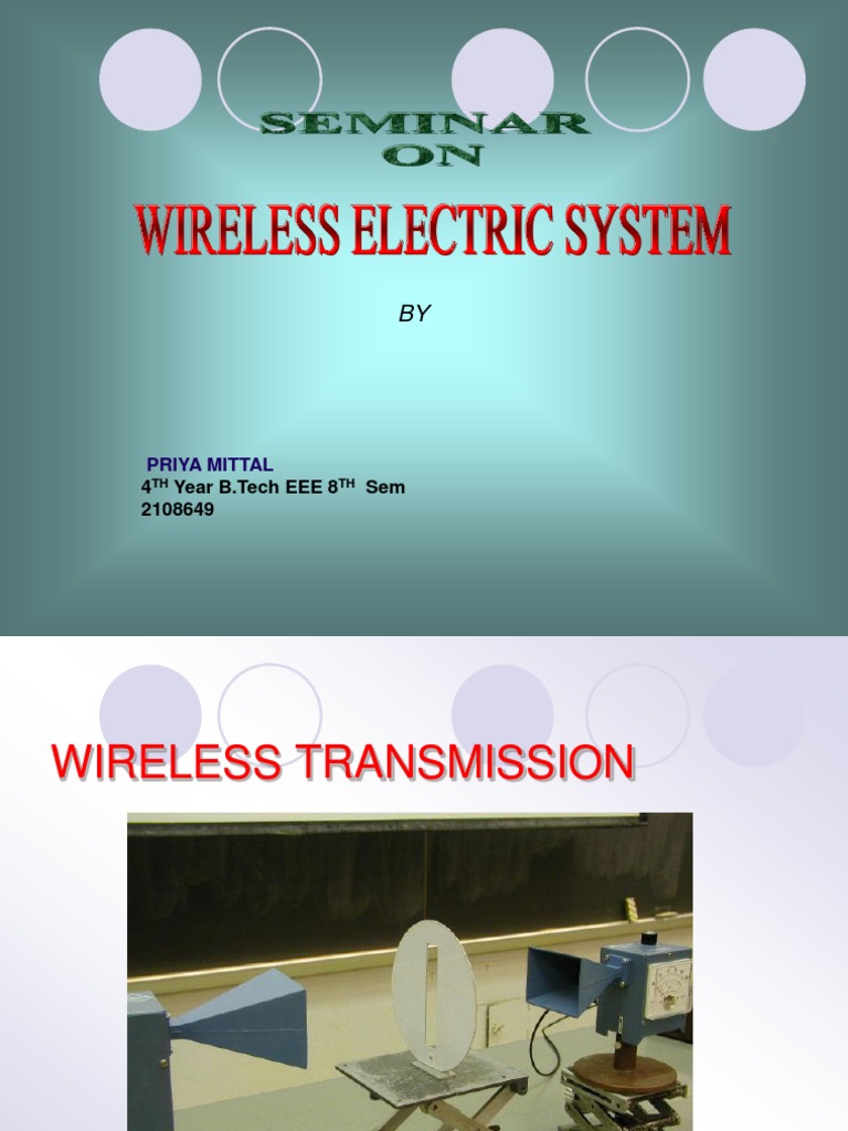 Wireless Electric System | PDF | Microwave | Wireless