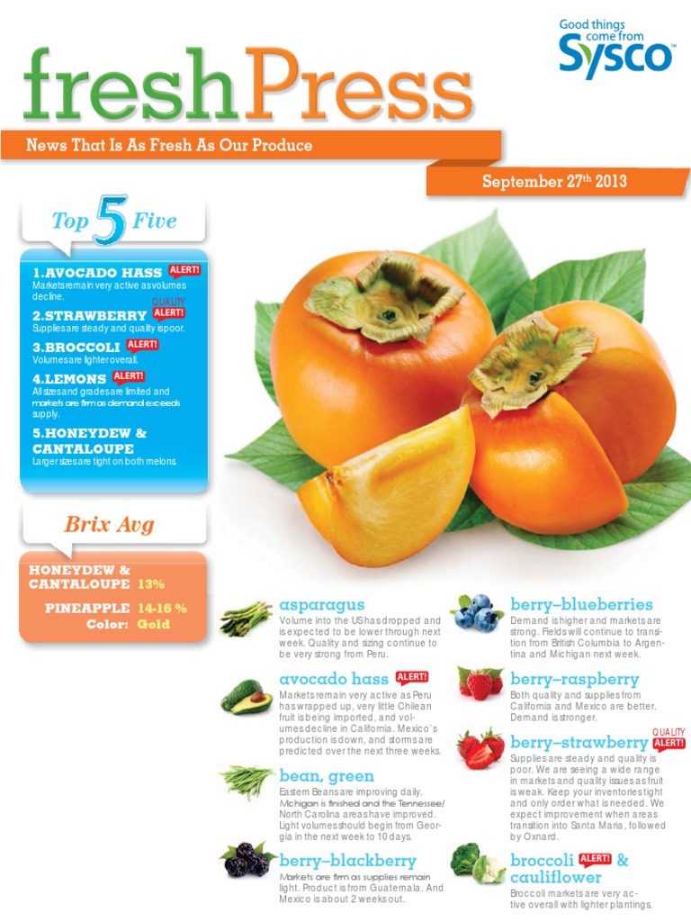 Sysco Fresh Press 9.26.13 | PDF | Berry | Fruit