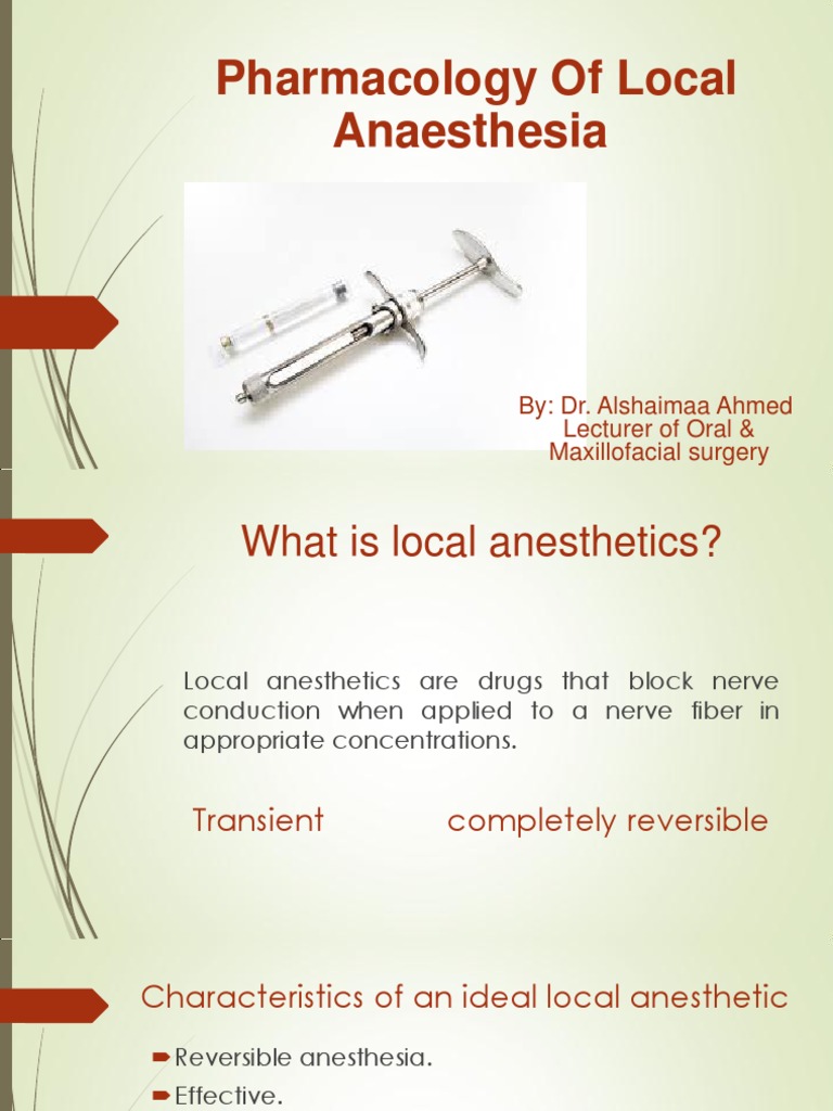 Pharmacology of Local Anesthetics I | PDF | Vasodilation | Anesthesia