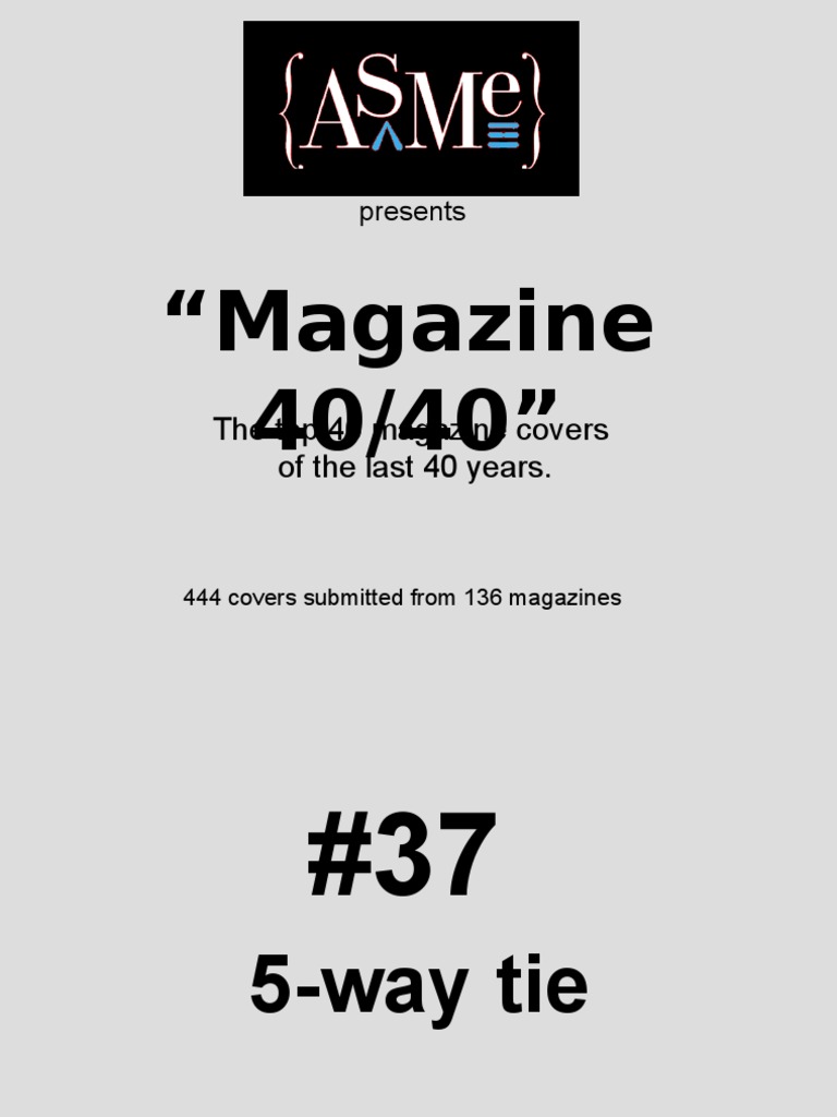 All-Time Top 40 Magazine Covers by ASME | PDF | Art | Lifestyle