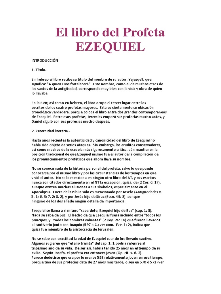 Ezequiel Pdf Ezequiel Profeta