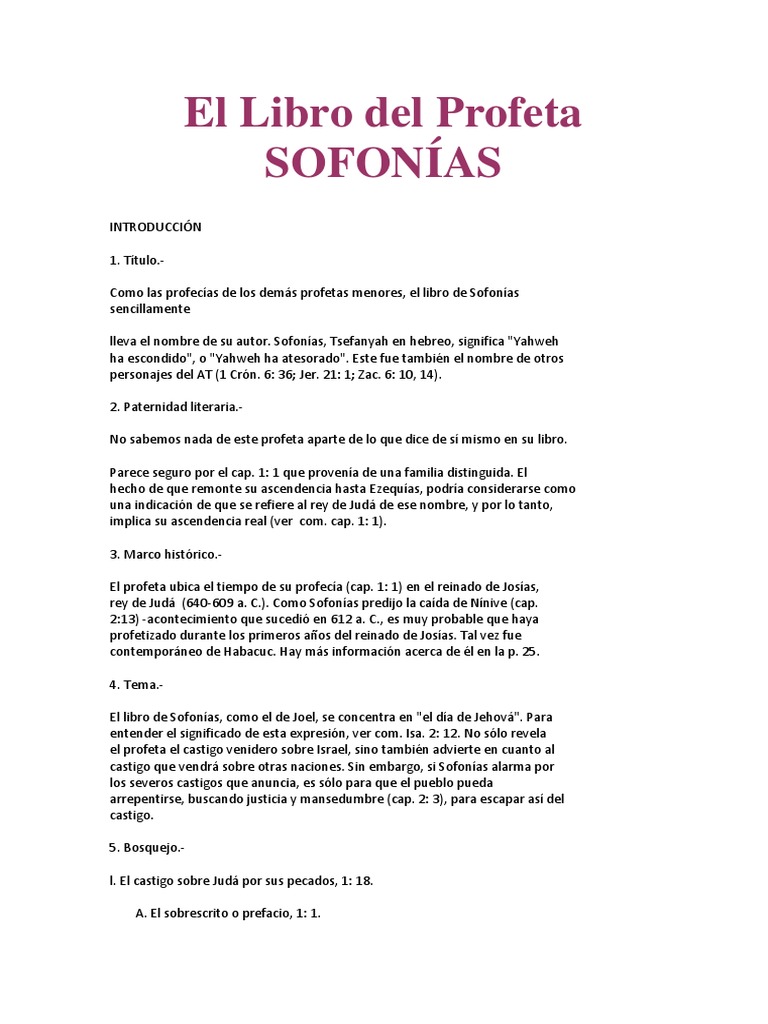 36 - Sofonias | PDF | Profeta | Profecía