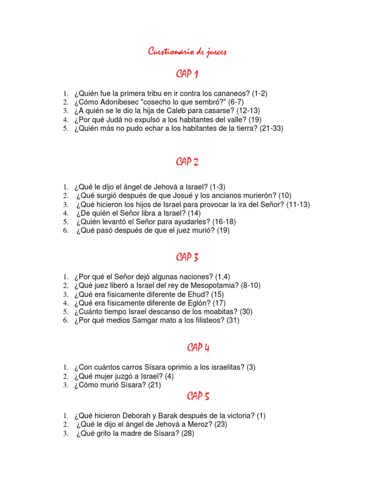 Cuestionario de Jueces | Sansón | Pueblo bíblico