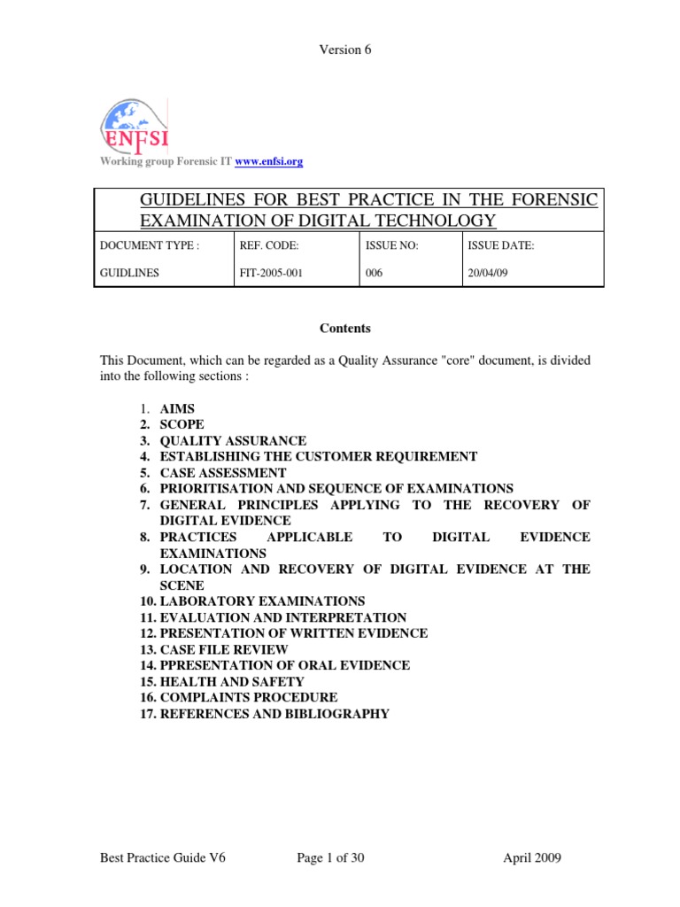 ENFSI Forensic It Best Practice Guide v6 0 | PDF | Competence (Human ...