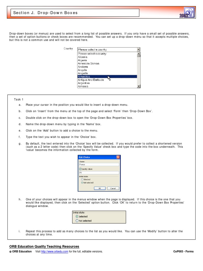 CoP003 Forms | PDF | Menu (Computing) | Teaching Mathematics