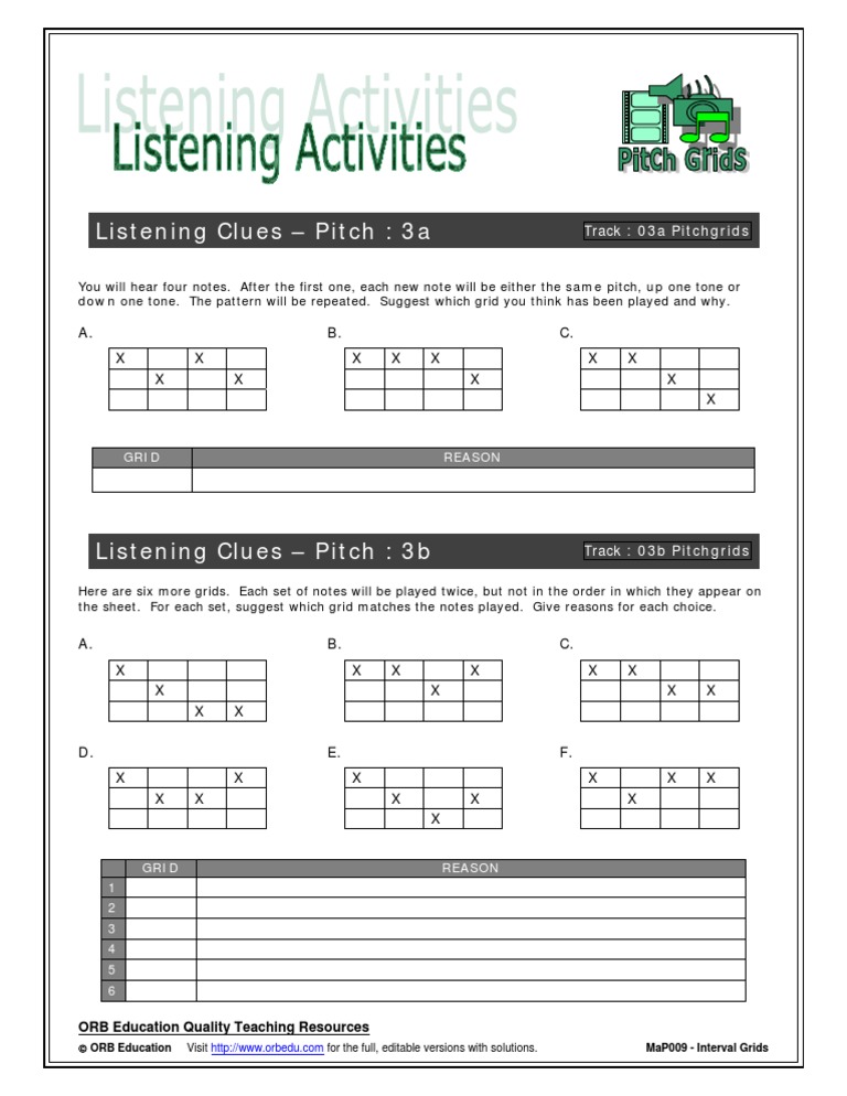 Pitch Listening Grids Exercise | PDF