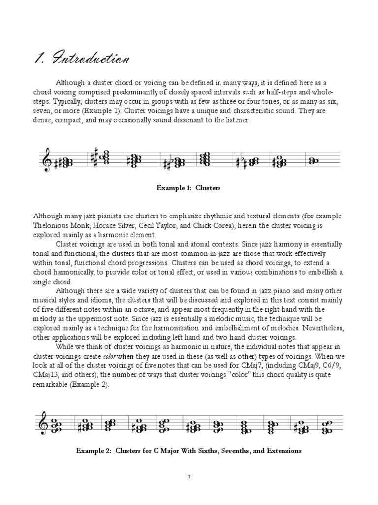 Cluster | PDF | Harmony | Chord (Music)