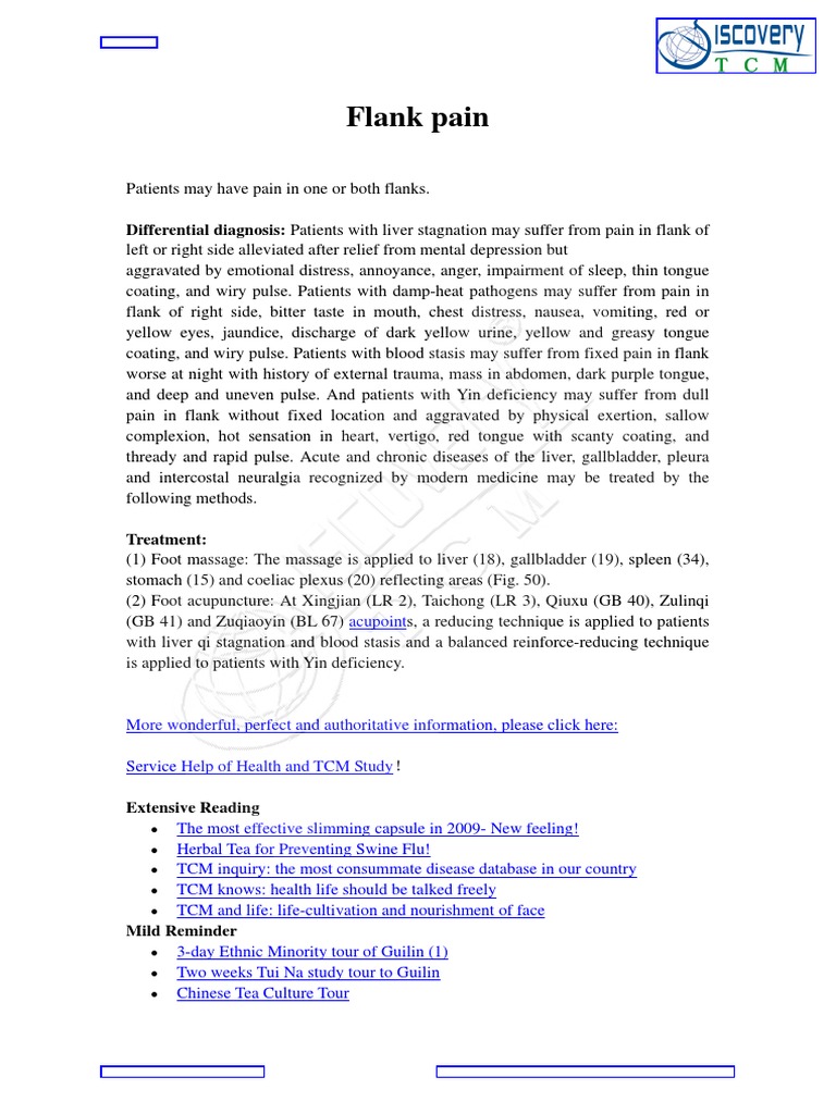 Flank Pain Foot | PDF