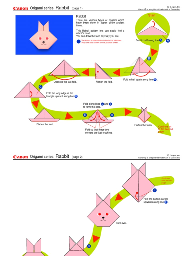 Rabbit Papercraft Origami A4 | PDF