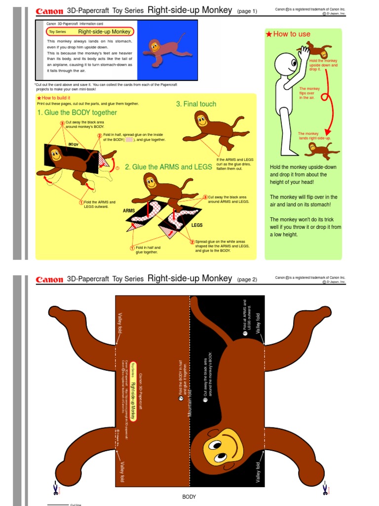 Monkey Papercraft Origami LTR | PDF | Leisure