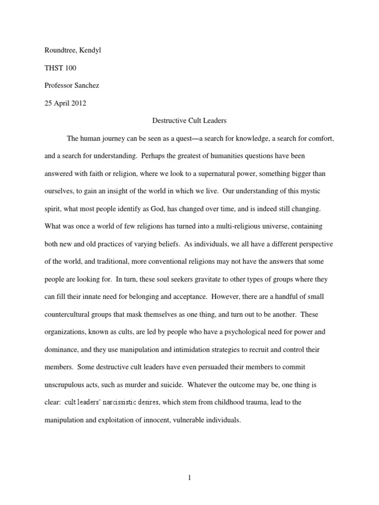 Destructive Cult Leaders | Download Free PDF | Mind Control | Cult And Sect