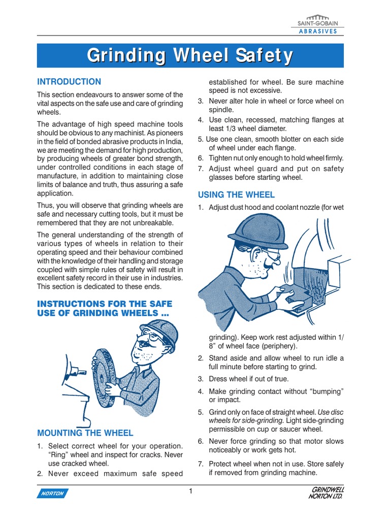 Grinding Wheel Safety Guidelines | PDF | Grinding (Abrasive Cutting ...