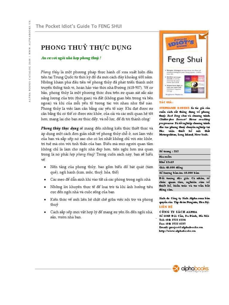 Catalogue Bo Sach Phong Thuy | PDF
