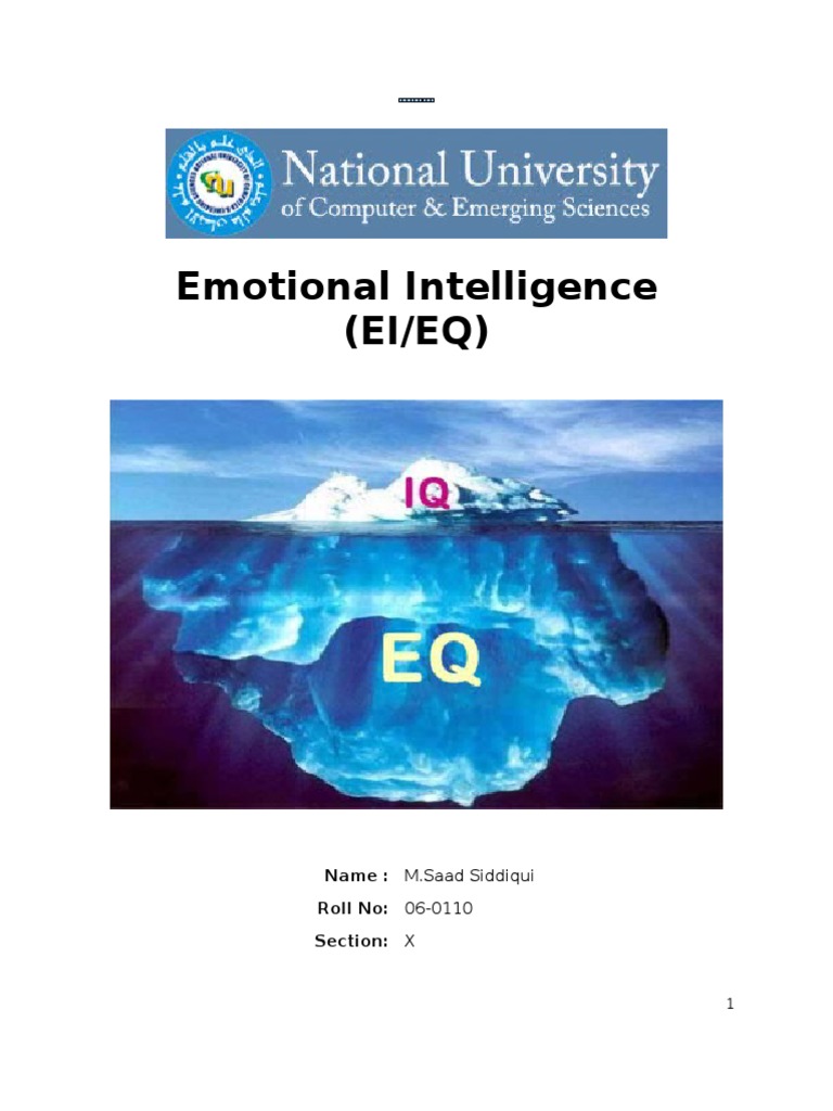 Emotional Intelligence (EI/EQ) | PDF | Emotional Intelligence | Intelligence