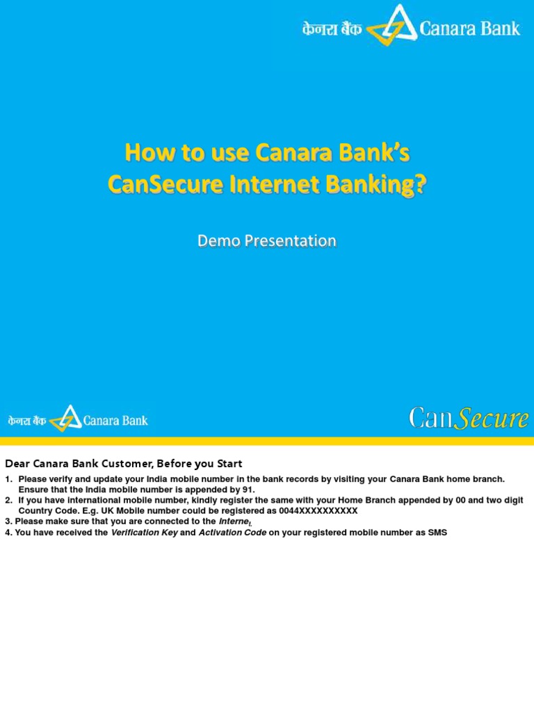 Canara Bank CanSecure Setup Guide | PDF