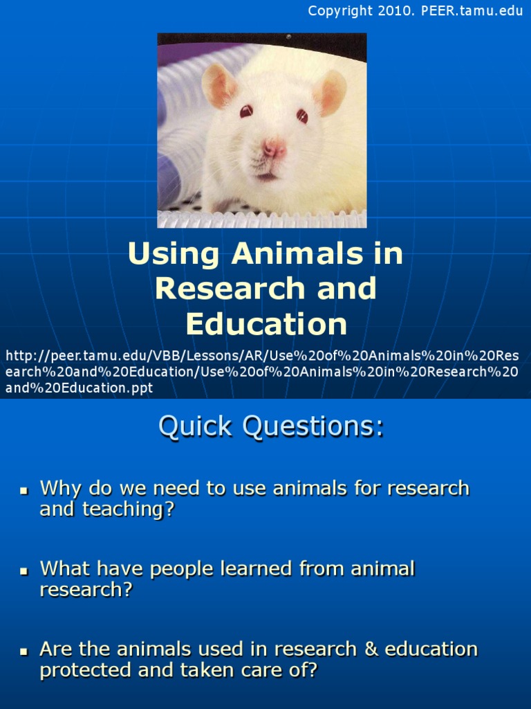 TM-4 Use of Animals in Research and Education | PDF | Animal Testing ...