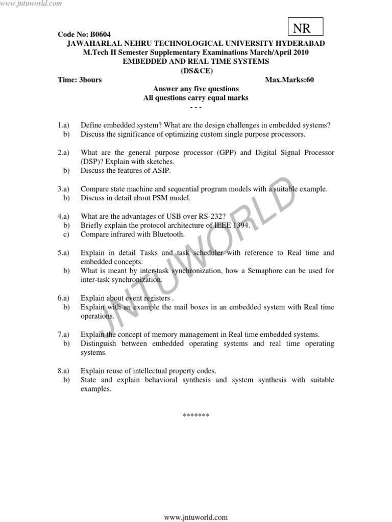 Embedded and Real Time Systems | PDF