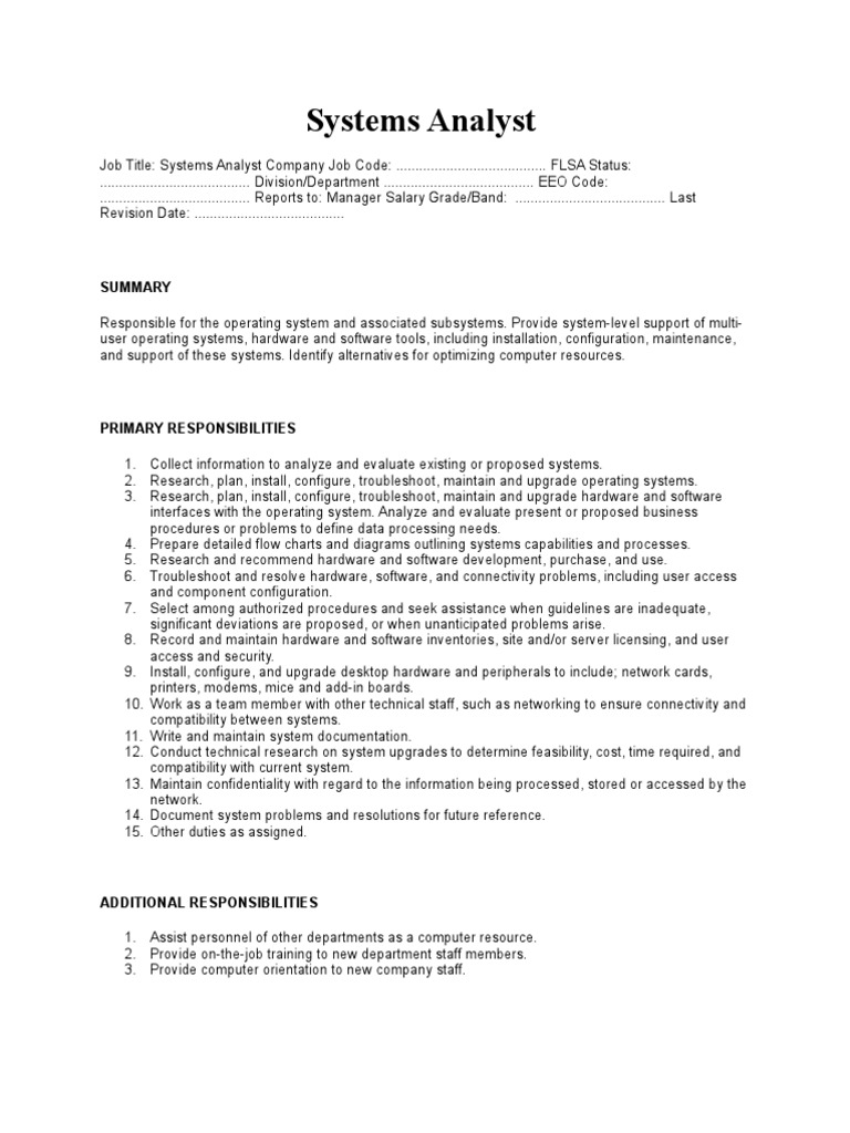 Systems Analyst | Programmer | Software