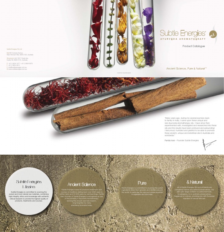Subtle Energies - Brochure | PDF | Ayurveda | Aromatherapy