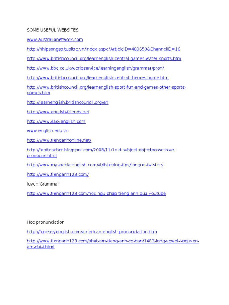Useful Websites | PDF