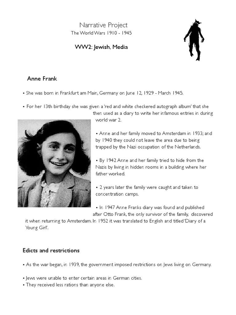 Anne Frank and WWII Media Impact | PDF | Anne Frank | Unrest