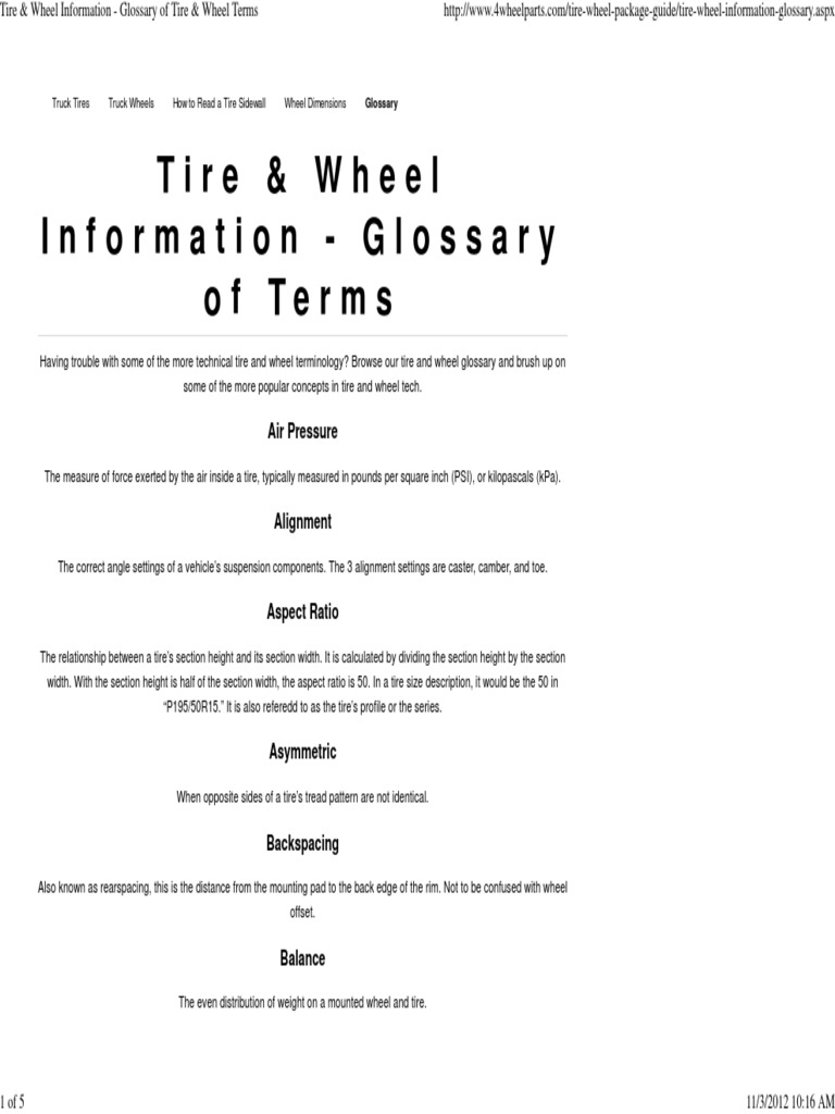 Tire & Wheel Information | PDF | Tire | Wheel
