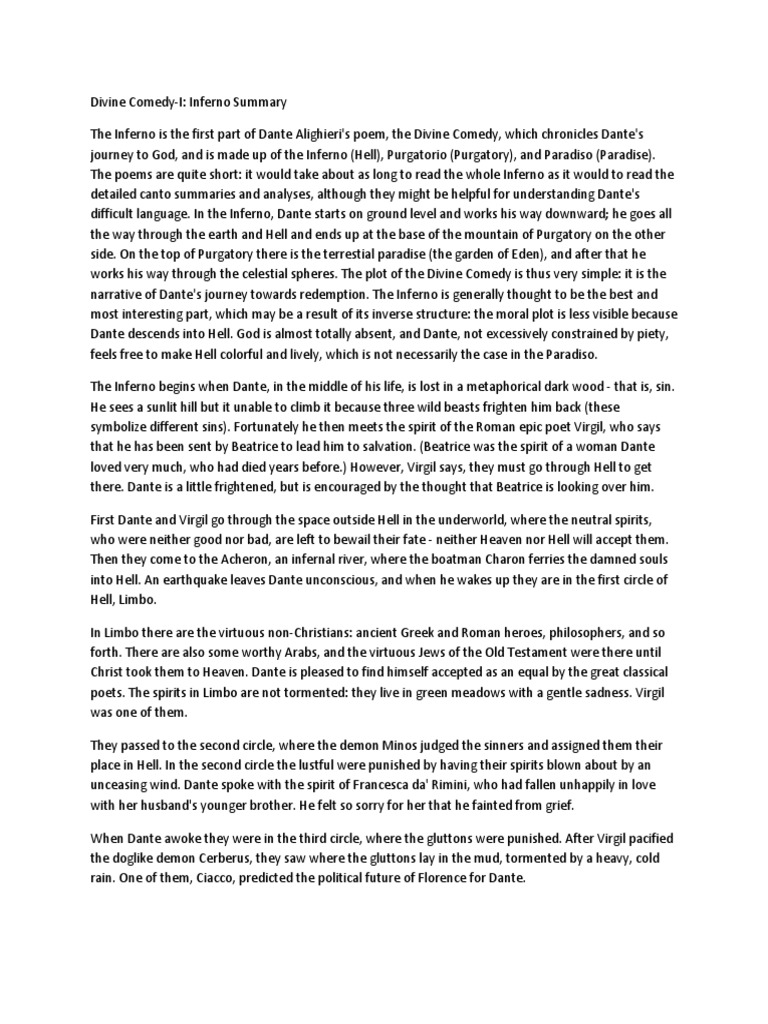 Dante's Journey Through Hell: A Summary of the Divine Comedy's Inferno ...