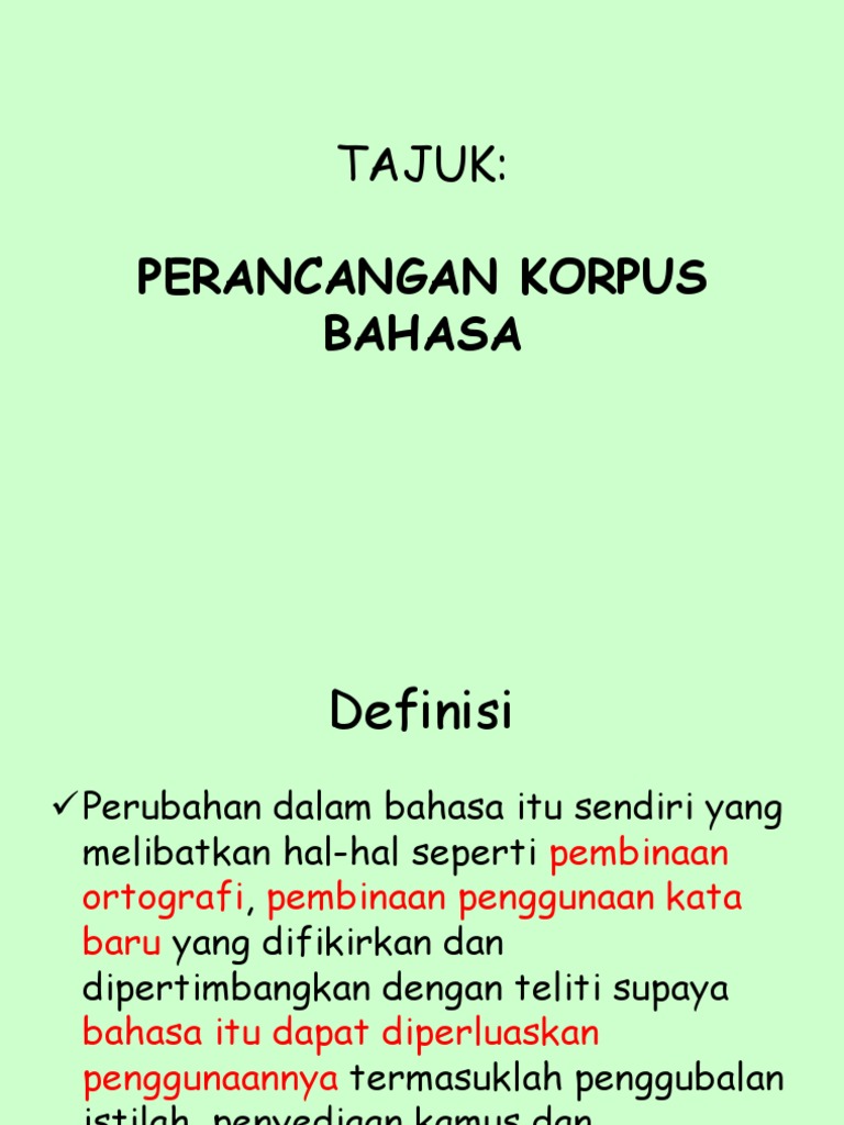 Perancangan Korpus Bahasa Melayu | PDF