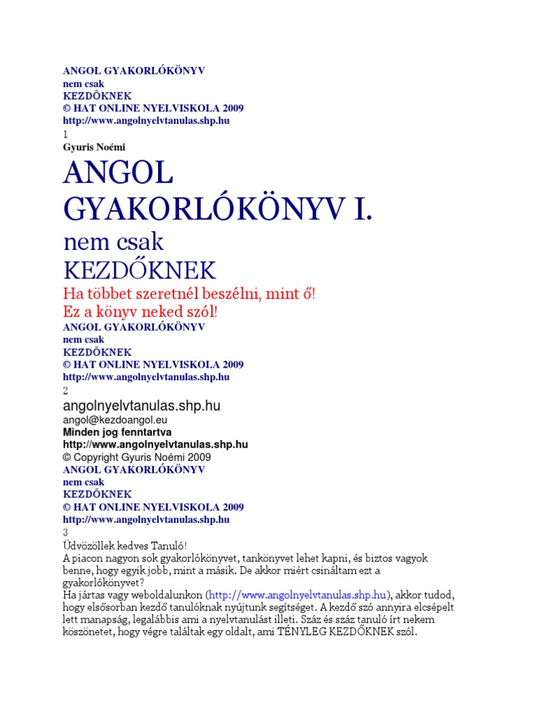 Angol Gyakorlo Konyv | PDF