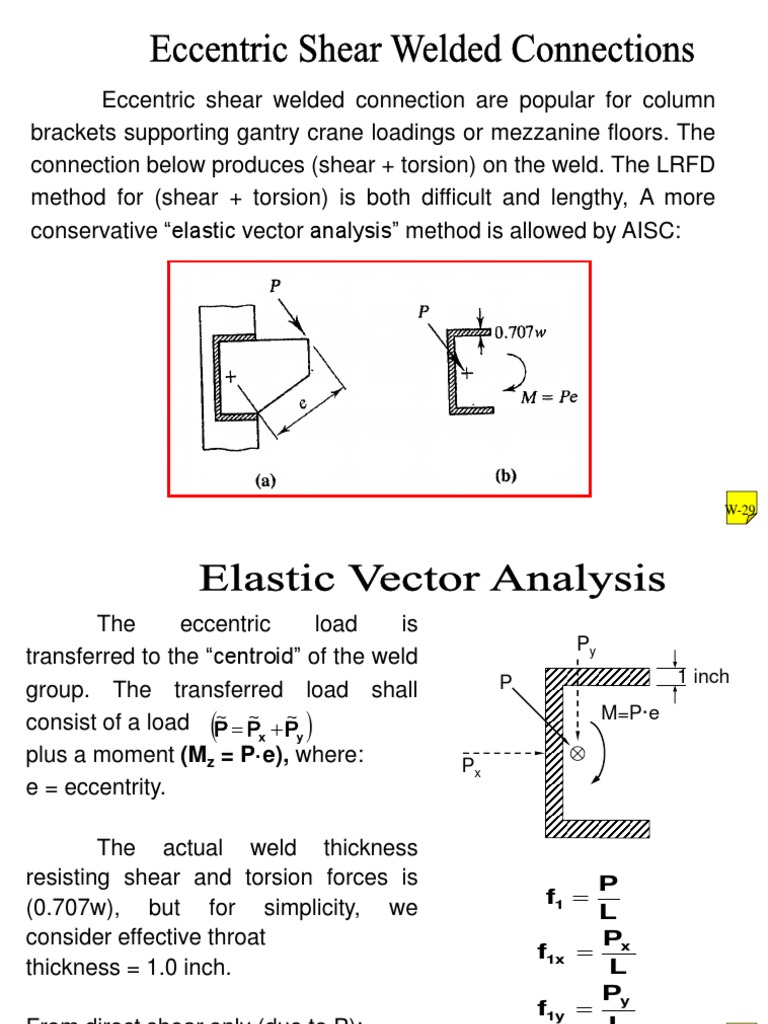 Eccentric Shear Welded Connection Analysis | PDF | Shear Stress | Welding