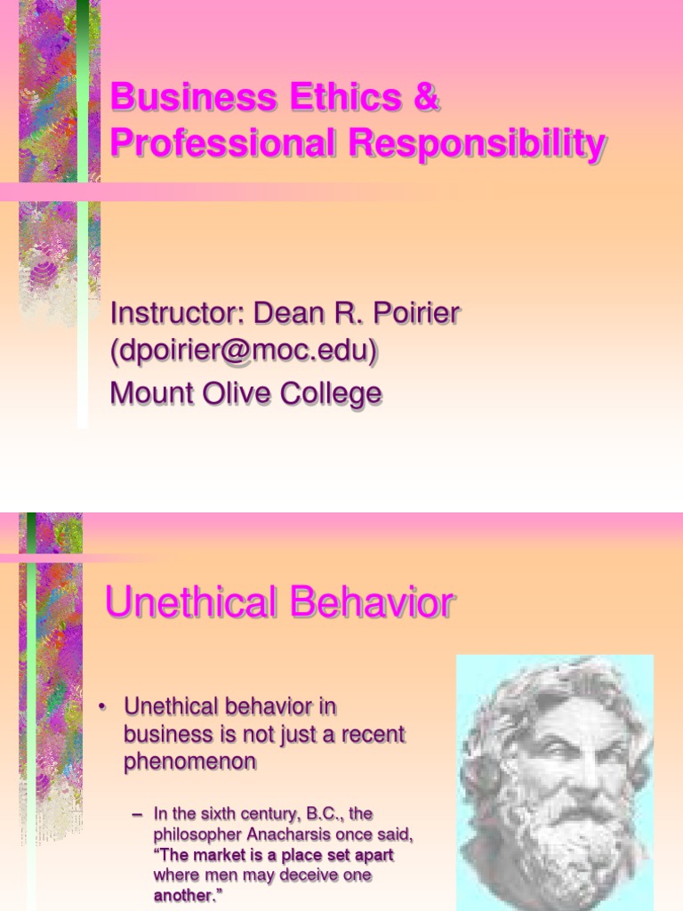 Business Ethics & Professional Responsibility | PDF