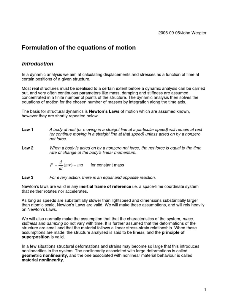 Equations of Motion | PDF | Newton's Laws Of Motion | Equations Of Motion