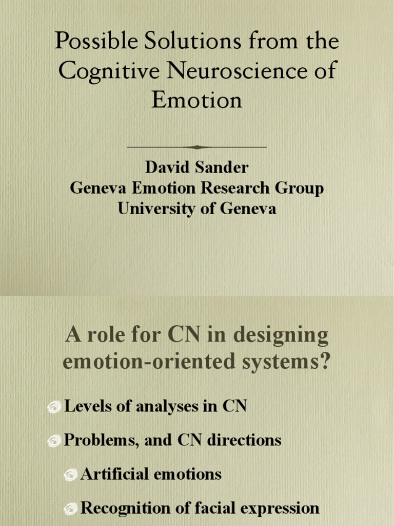 Cognitive Neuroscience of Emotion Insights | PDF | Visual Cortex | Emotions