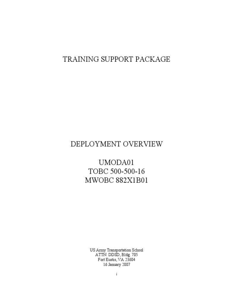 UMO Deployment Planning Overview | PDF | Military Of The United States ...